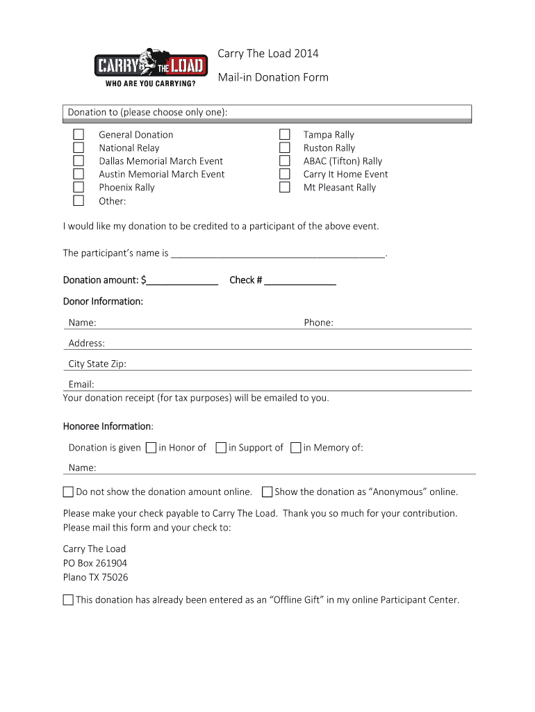 Fillable Online ctl convio Printable Donation Form - Return to Home Page - ctl convio Fax Email ...