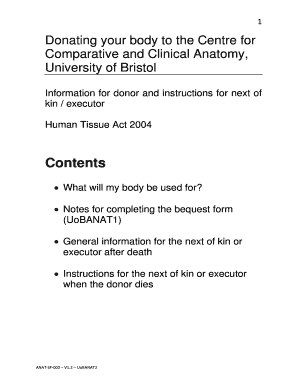 Fillable Online Donating your body to the Centre for Fax Email Print - pdfFiller
