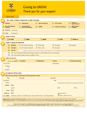 Fillable Online donate unsw edu UNSW Donation Form - University of New ...