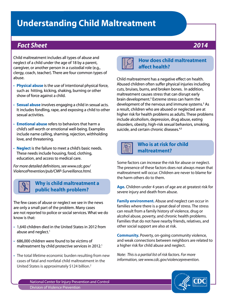 Fillable Online Understanding Child Maltreatment Fax Email Print - pdfFiller