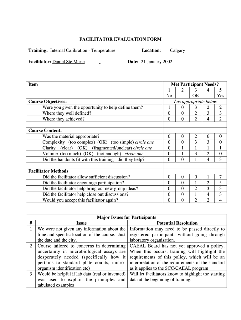 Trainer Feedback Form On Trainees Fill Online Printable Fillable 