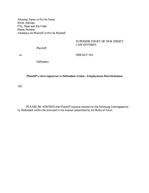 Fillable Online discrimination interrogatories form Fax Email Print ...