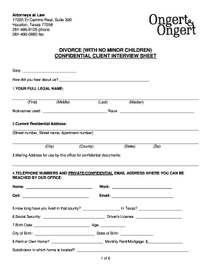 Fillable Online Divorce Without Kids - Ongert & Ongert Fax Email Print ...