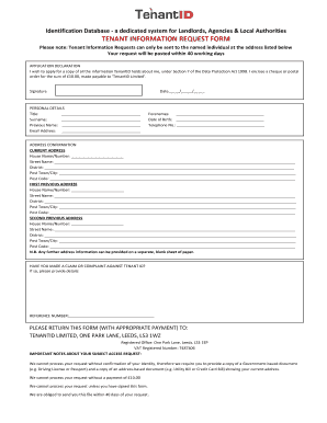Fillable Online TENANT INFORMATION REQUEST FORM - Callcredit Fax Email ...