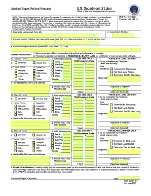 Fillable Online U.S. Department of Labor - Federal Workers Comp Fax ...