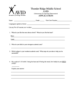 Fillable Online thunderridge cherrycreekschools Thunder Ridge Middle ...