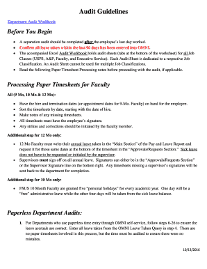 Fillable Online Department Audit Workbook Fax Email Print - pdfFiller