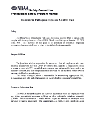 Fillable Online nbaa The Department Bloodborne Pathogens Exposure ...