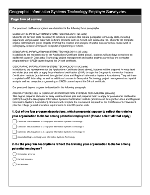 Fillable Online foothill Geographic Information Systems Technology Employer Survey Fax Email ...