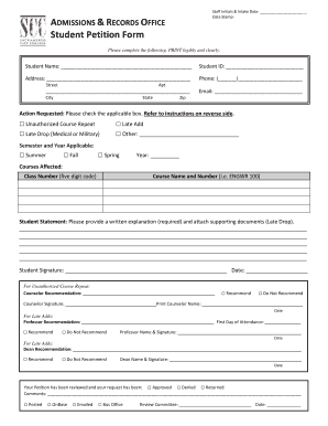 Fillable Online scc losrios Student Petition Form - Sacramento City ...