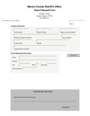 Fillable Online co marion or Marion County Sheriff's Office - co marion or Fax Email Print ...