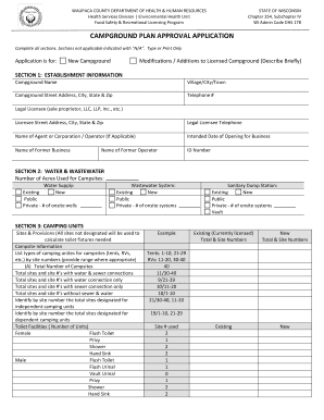 Fillable Online CAMPGROUND PLAN APPROVAL APPLICATION Fax Email Print - pdfFiller