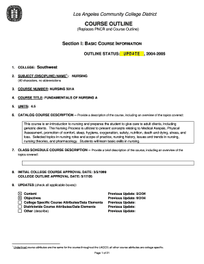 Fillable Online lasc OUTLINE STATUS UPDATE - lasc Fax Email Print ...