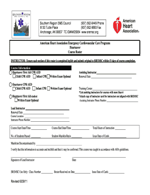 Fillable Online sremsc Southern Region EMS Council Fax Email Print ...