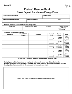 Fillable Online stlouisfed Direct Deposit Enrollment/Change Form ...