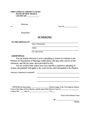 Fillable Online Summons to Defendant Fax Email Print - pdfFiller