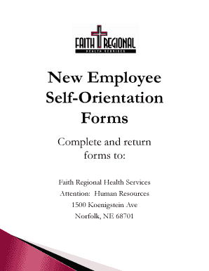 Fillable Online frhs New Employee Self-Orientation Forms - frhs Fax ...