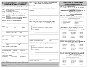 Fillable Online augustatech Change of program request form augusta technical college allied ...