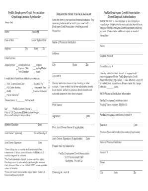 Fillable Online CheckSwitch Kit - FedEx Employees Credit Association ...