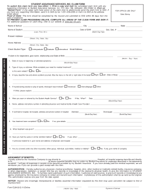 Fillable Online Complete a Claim Form (Mac) - Student Assurance ...