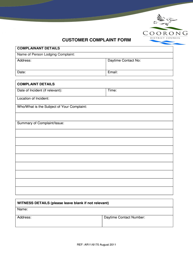Niloan Complain Form Fill Online Printable Fillable Blank PdfFiller
