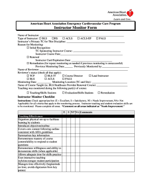 Fillable Online atlantatech instructor monitoring form Fax Email Print ...