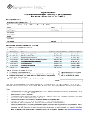 Fillable Online polyu edu Registration Form IAEE High Potential Series ...