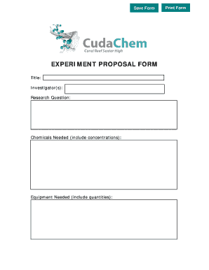 Fillable Online www2 fiu EXPERIMENT PROPOSAL FORM Fax Email Print ...