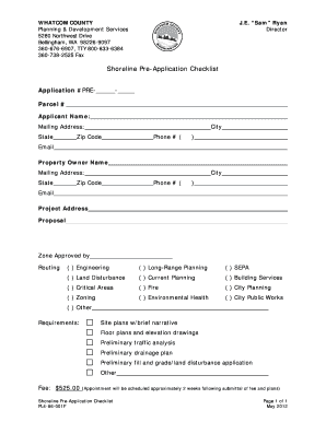 Fillable Online whatcomcounty Shoreline Pre-Application Checklist Fax ...