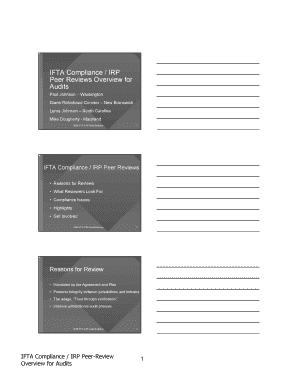 Fillable Online iftach IFTA Compliance IRP Peer Reviews Overview for Audits - IFTA Inc Fax Email ...
