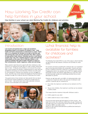 Fillable Online How Working Tax Credits can Fax Email Print - pdfFiller