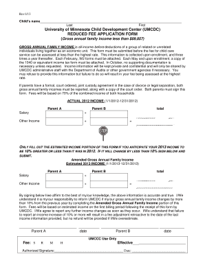 Fillable Online cehd umn University of Minnesota Child Development Center (UMCDC) - cehd umn Fax ...