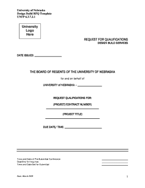 Fillable Online nebraska Design Build RFQ Template Fax Email Print ...