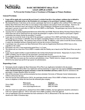 Fillable Online nebraska Basic Retirement 401(a) Plan Loan Application ...