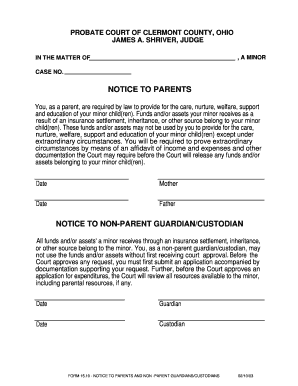 Fillable Online probatejuvenile clermontcountyohio Notice to parents ...