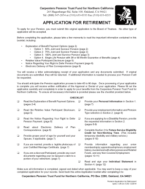 Fillable Online cfao APPLICATION FOR RETIREMENT - CFAO - cfao Fax Email Print - pdfFiller