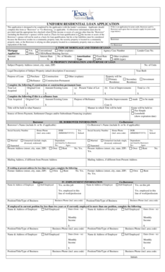 Fillable Online UNIFORM RESIDENTIAL LOAN APPLICATION - Texas National ...