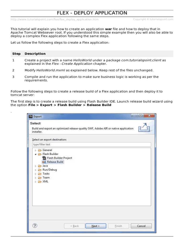 Fillable Online Flex Deploy Application - Tutorials for XML, Software ... Fax Email Print ...