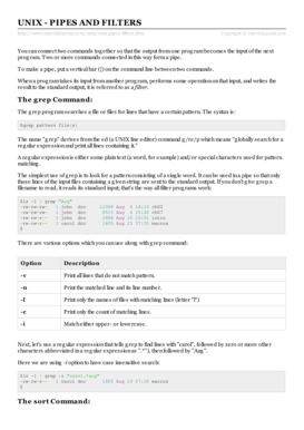 Fillable Online Unix - Pipes and Filters - Tutorials for Powerpoint, Tcl/Tk ... Fax Email Print ...