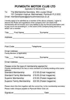 Fillable Online PMC Membership Form.pdf - Plymouth Motor Club Fax Email ...