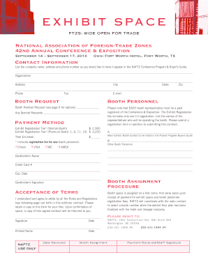 Fillable Online EXHIBIT SPACE - MailChimp Fax Email Print - pdfFiller