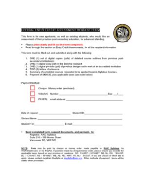 Fillable Online psafentry credit assessment form.docx Fax Email Print ...