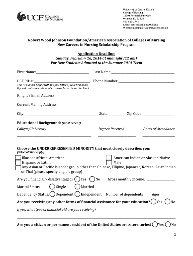 Fillable Online nursing ucf Here - UCF College of Nursing - University ...