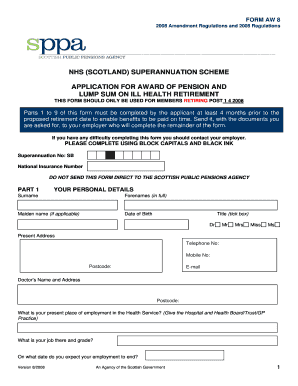 Fillable Online Nhs (scotland) superannuation scheme application for ...