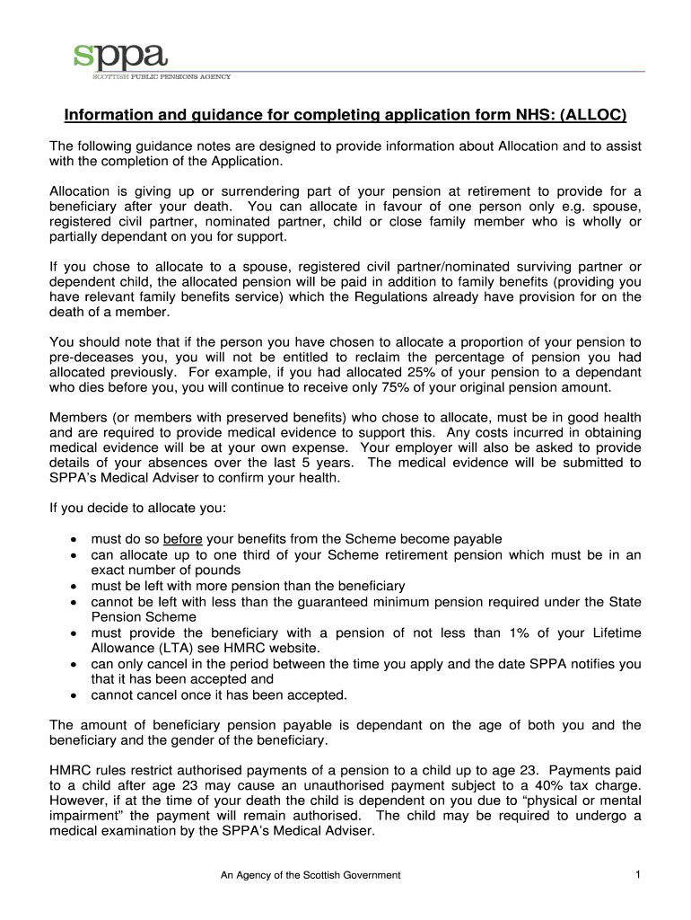 Fillable Online Combined Allocation Guidance and Application Form Fax Email Print - pdfFiller