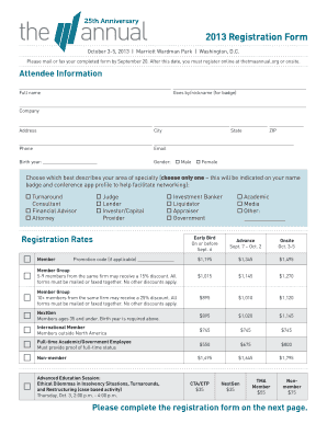 Fillable Online turnaround 2013 Registration Form - Turnaround ...