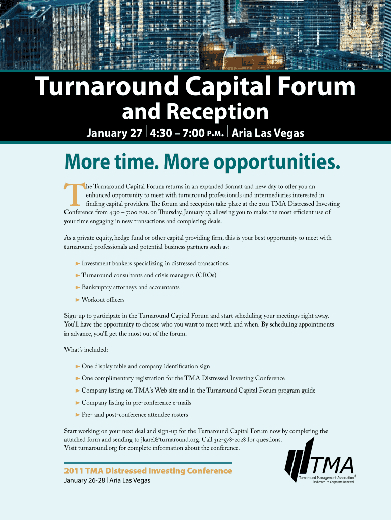 Fillable Online turnaround Turnaround Capital Forum - Turnaround ...