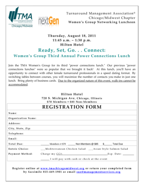 Fillable Online turnaround Ready, Set, Go. . . Connect: REGISTRATION ...