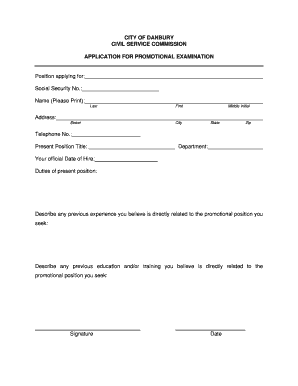 Fillable Online Promotional Application - City of Danbury Fax Email Print - pdfFiller
