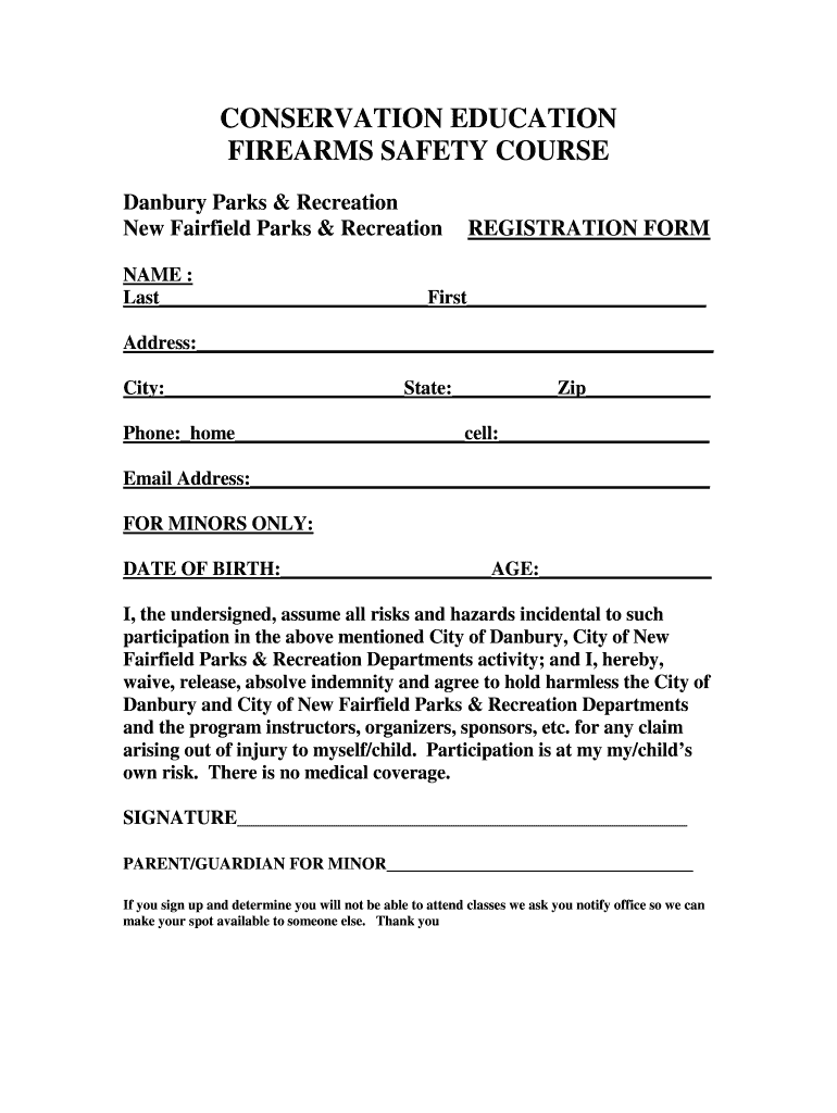 Fillable Online Registration form - City of Danbury Fax Email Print ...